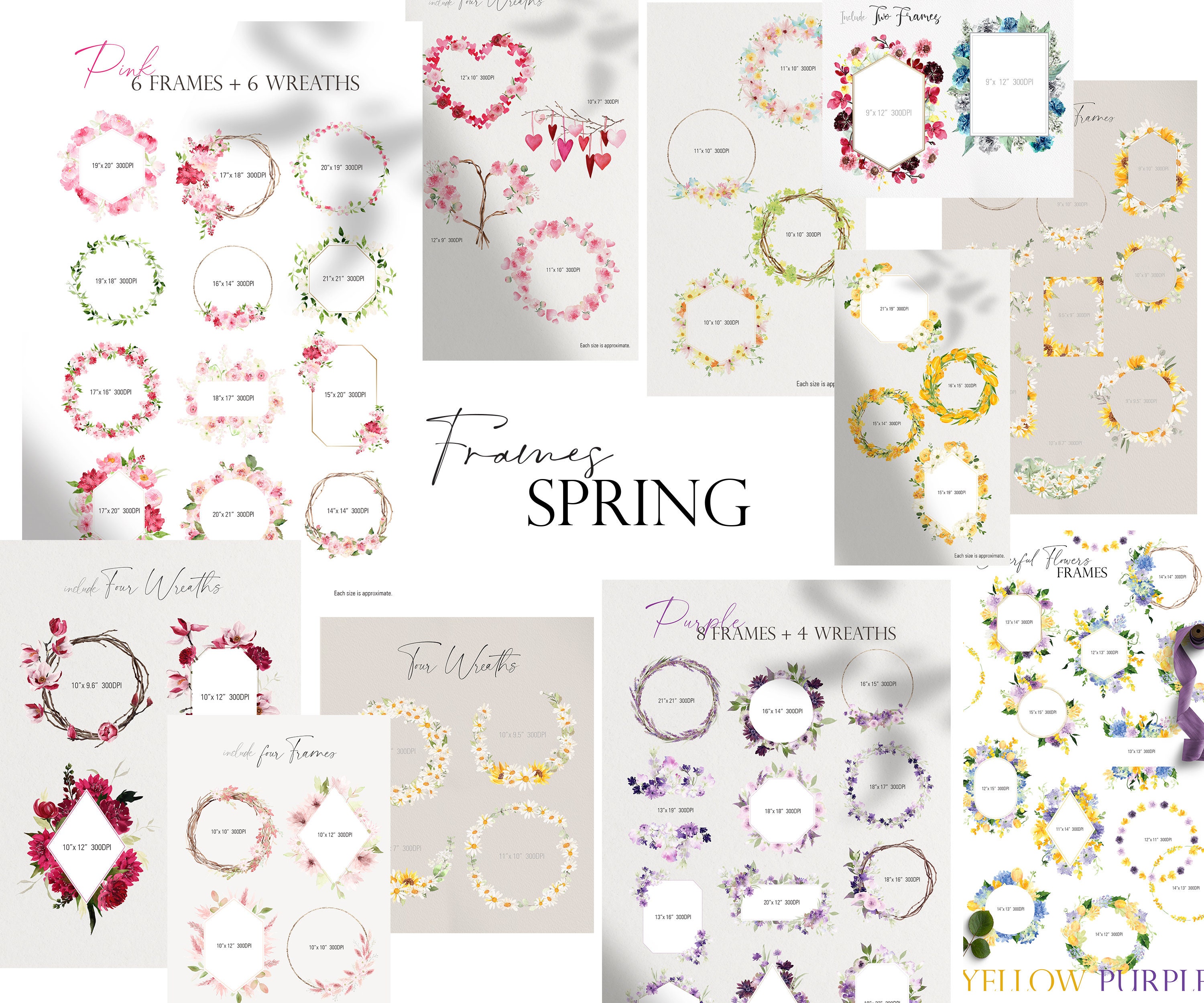 Spring Flower Bundle Watercolor Flower Bundle Flower PNG - Etsy