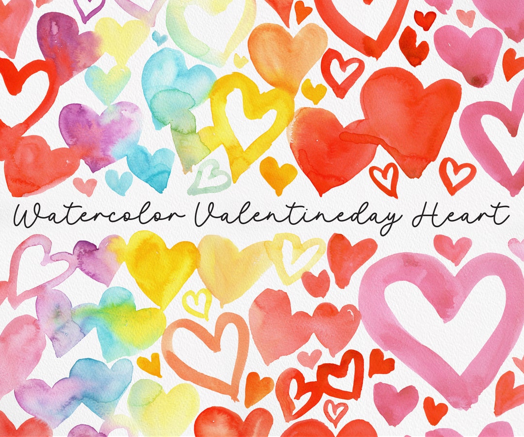 Watercolor Valentine, Valentine Clipart, Heart Clipart, Valentine PNG ...