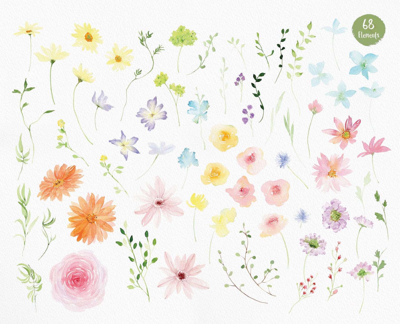 Watercolor Spring Flowers Floral Arrangements Wedding - Etsy