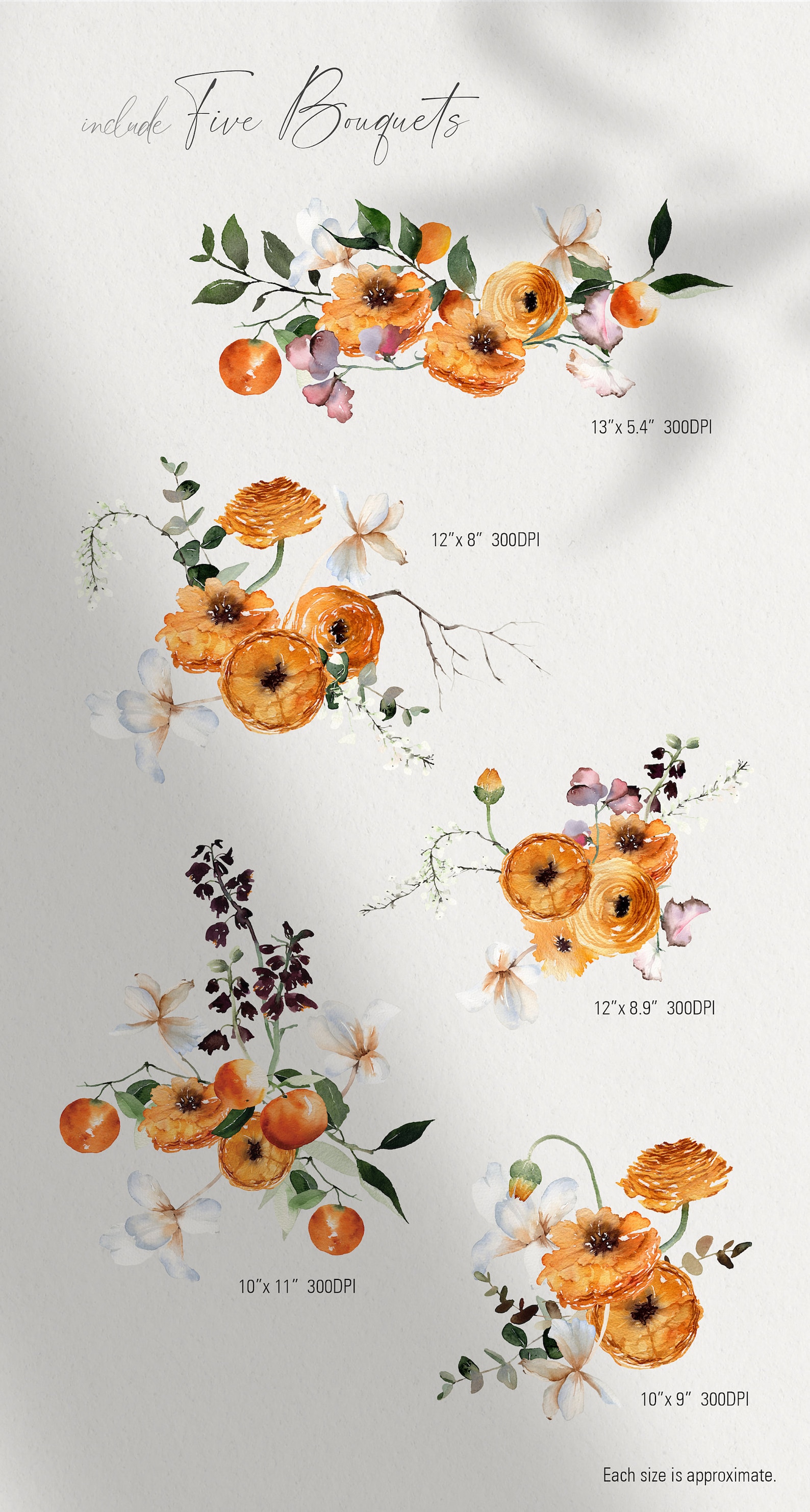 Watercolor Orange Orange Wreaths Watercolor clipart | Etsy