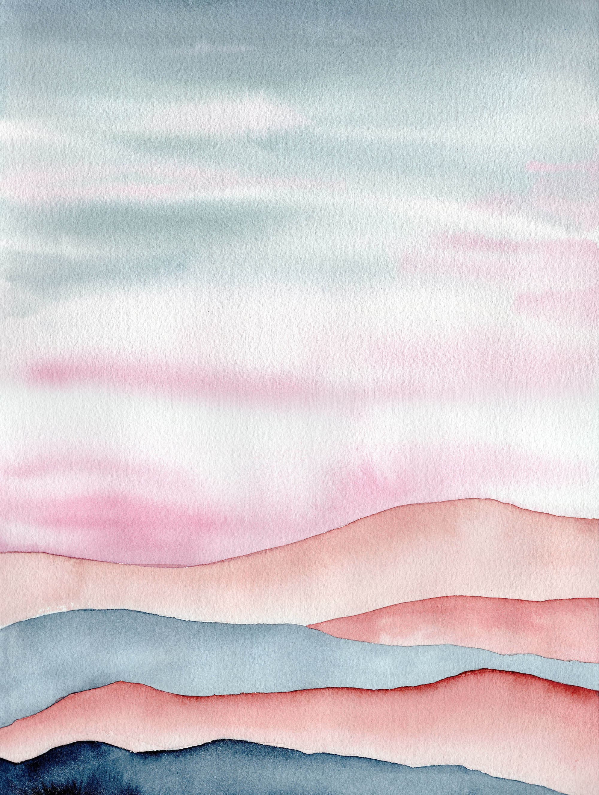 Set of 3 Watercolor Prints, Printable Wall Art, Landscape Watercolor ...