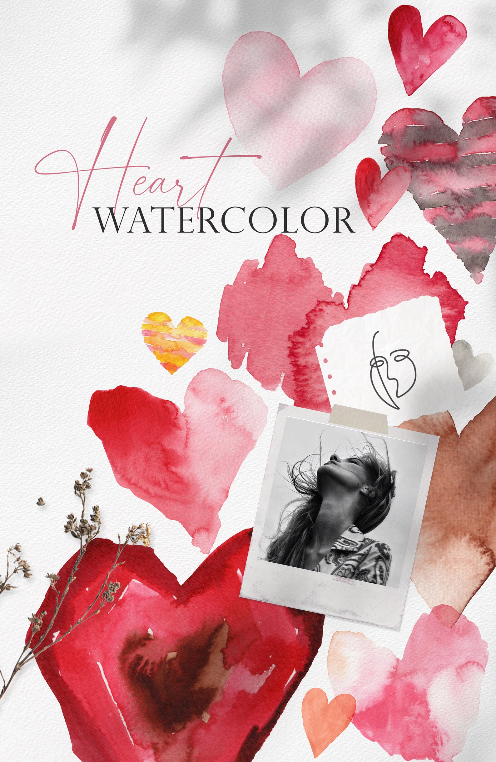 Valentine Day Clipart Watercolor Valentine Valentine Heart | Etsy