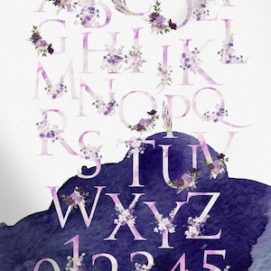 Watercolor Flower Bundle, Watercolor Purple Collection, Lavender ...