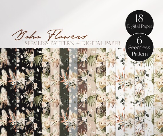 Watercolor Flower Pattern Flower Digital Paper Seemless - Etsy