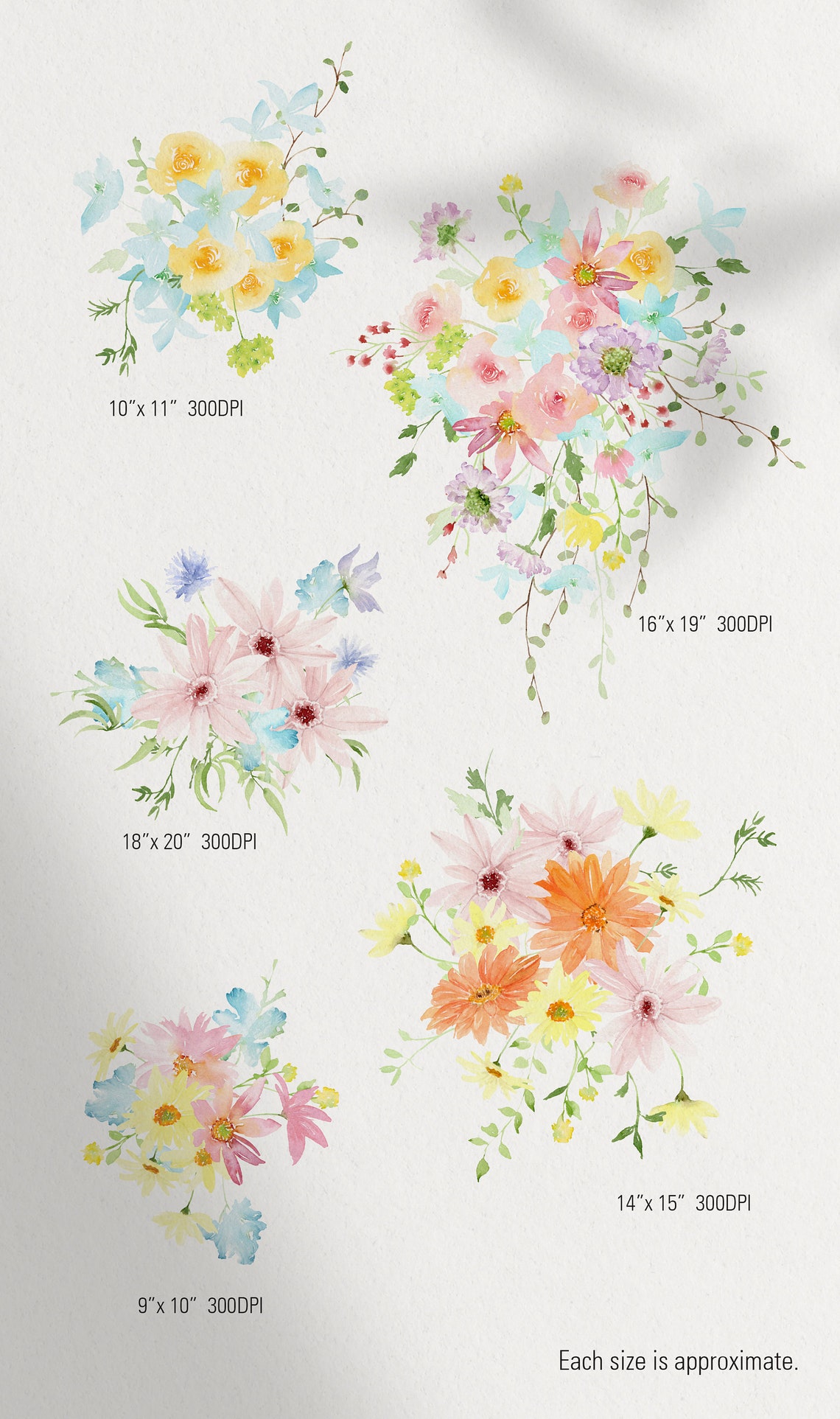 Watercolor Clipart, Spring Bouquets, Floral Arrangements, Wedding ...