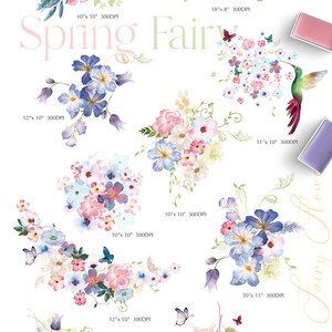 Spring Fairy Flower, Watercolor Flower, Flower Clipart, Pastel Flower ...