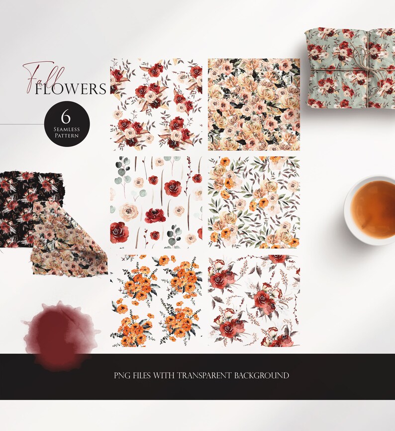 Watercolor Flower Pattern, Flower Digital Paper, Seemless Pattern ...