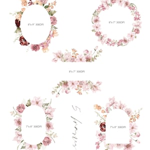 Dusty Pink Florals, Watercolor Flowers, Watercolor Clipart, Watercolor ...