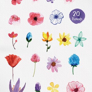 Flower Clipart, Floral Clipart, Bouquet Clipart, Flower Wedding, Funky ...