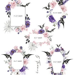 Pink & Purple Halloween, Halloween Clipart, Watercolor Halloween ...