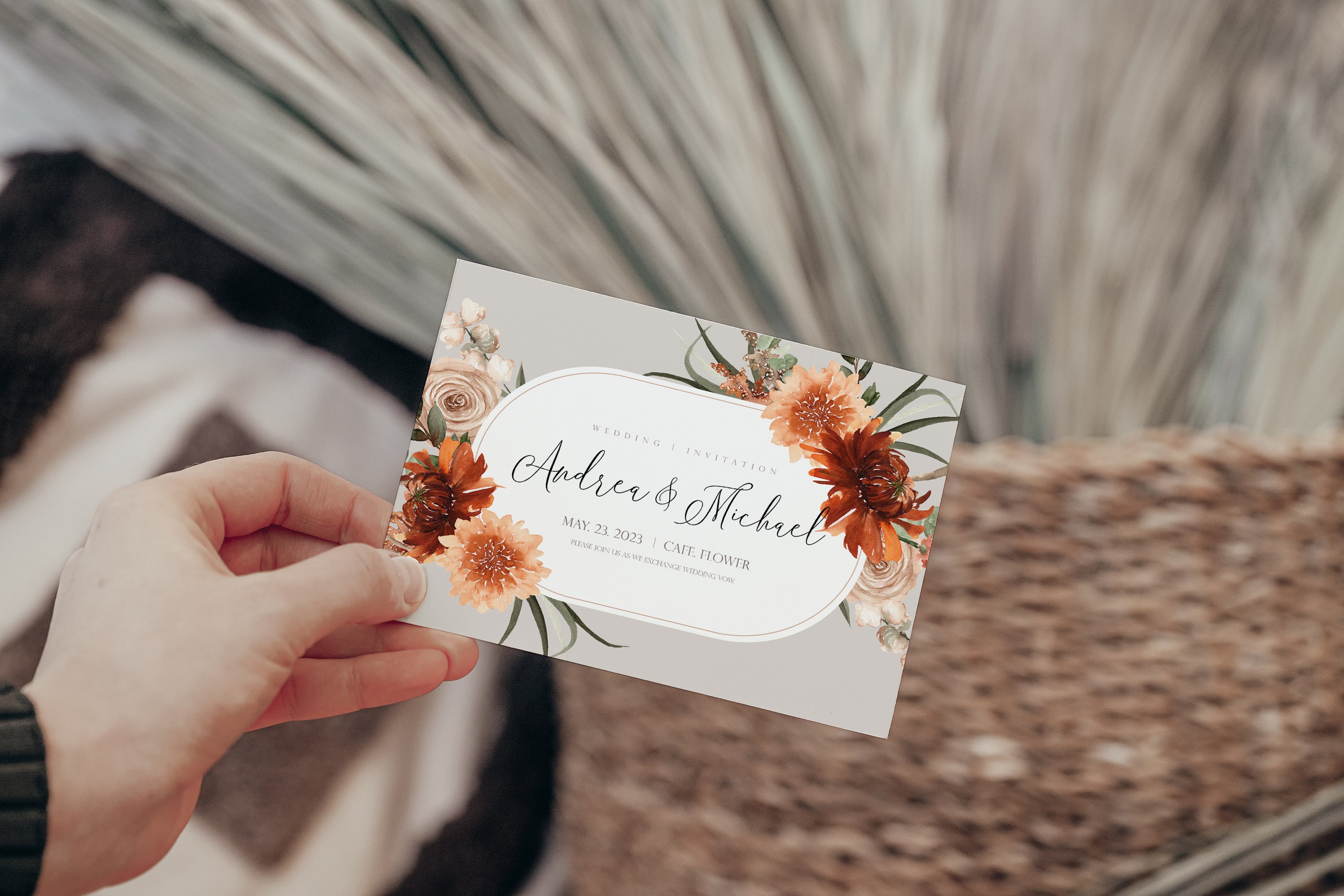 Terracotta Flower Watercolor Flower Autumn Flowers Boho - Etsy