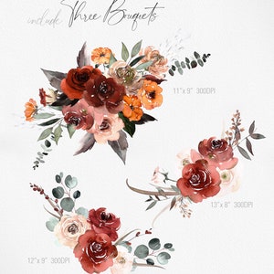 Autumn Watercolor, Watercolor Clipart, Floral Arrangements, Rose ...