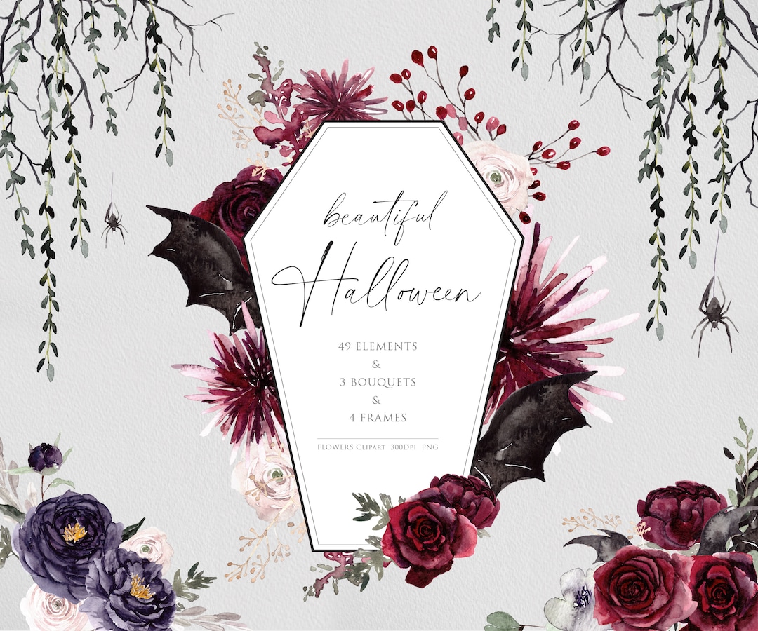 Beautiful Halloween, Watercolor Flowers, Floral Arrangements, Halloween ...