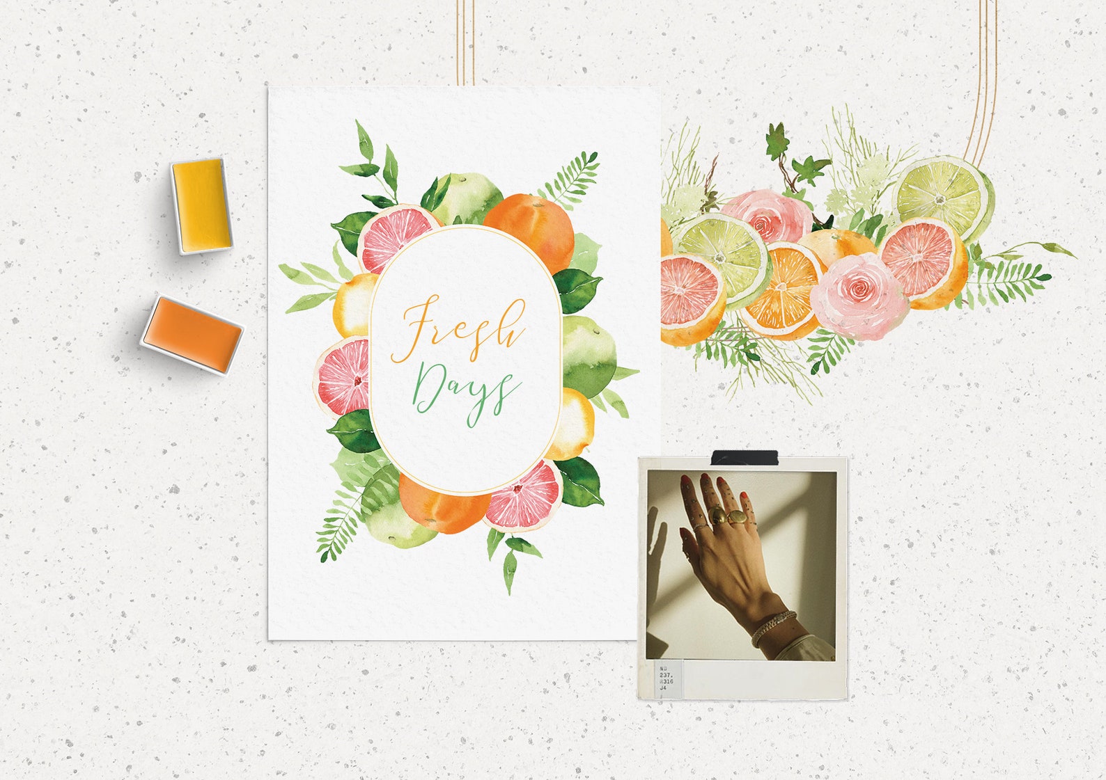 Fresh Days, Fruit Flower Clipart, Watercolor Orange Flower, Orange ...