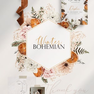 Winter Boho Flower, Winter Bohemian, Boho Flower, Dried Orange ...