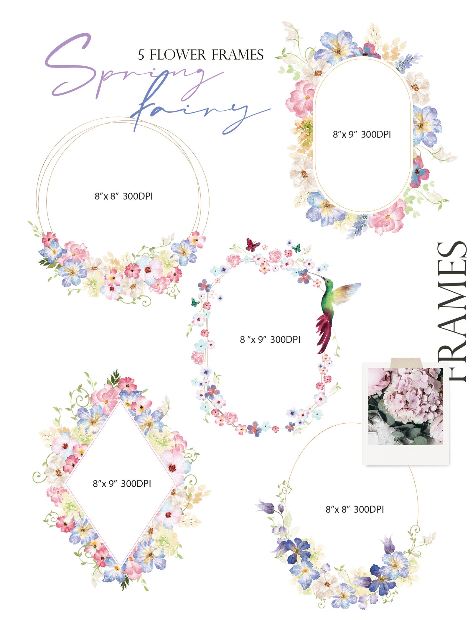 Spring Fairy Flower Watercolor Flower Flower Clipart Pastel - Etsy