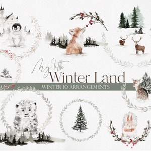 Watercolor Winter Clipart, Christmas Clipart, Christmas Watercolor ...