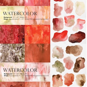 Watercolor Background Bundle, Watercolor Shape, Watercolor Background ...