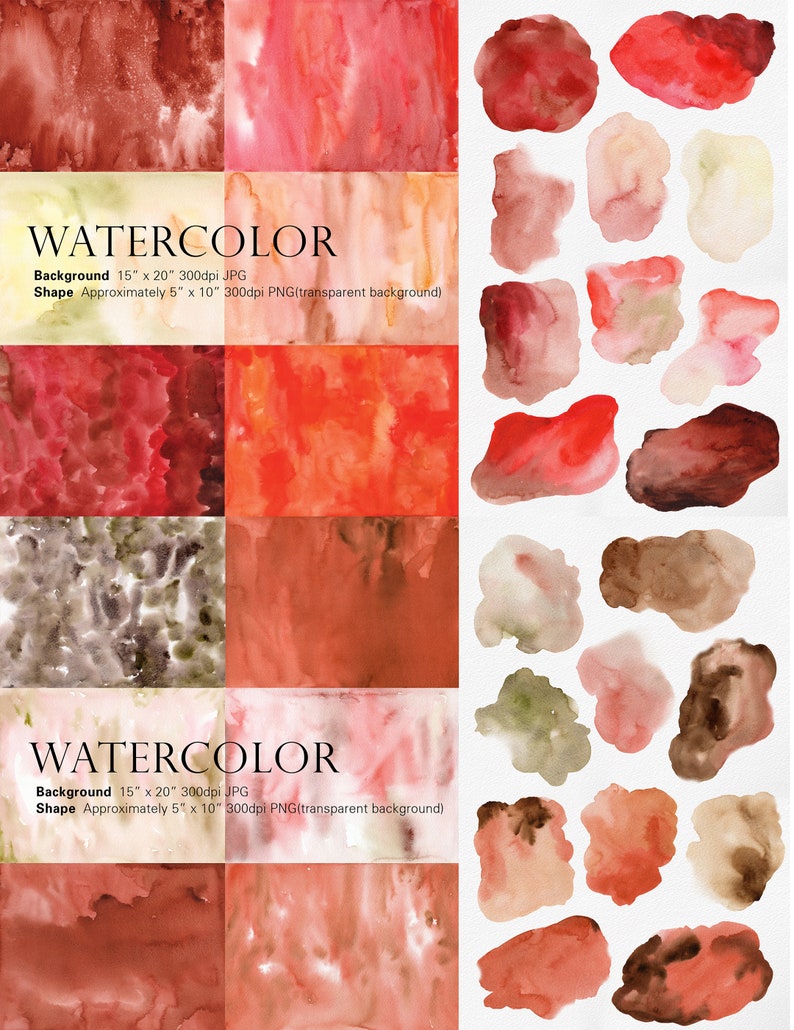 Watercolor Background Bundle Watercolor Shape Watercolor - Etsy