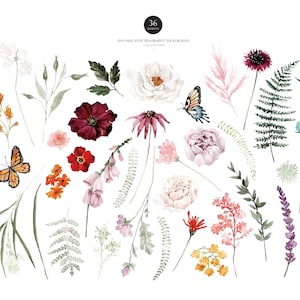 Watercolor Flowers, SECRET BLOOM, Watercolor Wildflowers, Watercolor ...