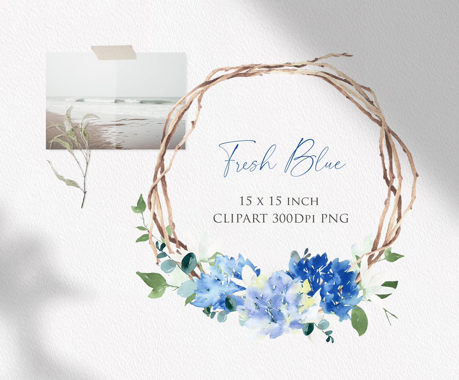 Watercolor Clipart Blue Wreaths Floral Arrangements Wedding - Etsy
