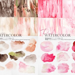 Watercolor Background Bundle, Watercolor Shape, Watercolor Background ...