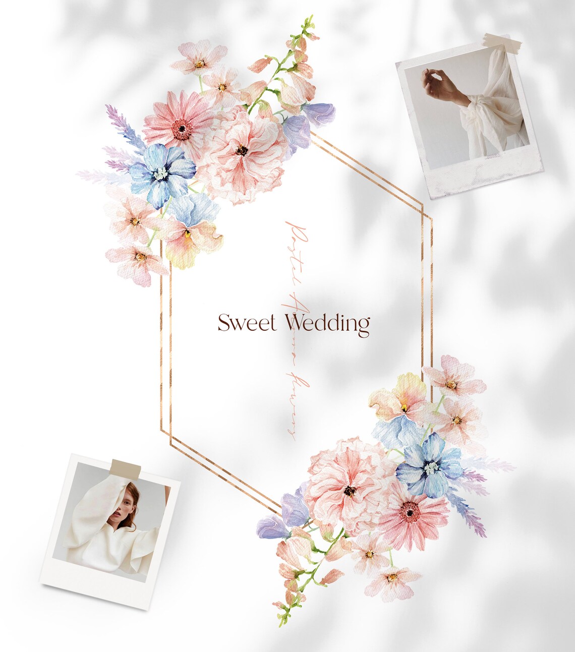 PASTEL AURORA, Watercolor Flower, Watercolor Clipart, Flower Clipart ...
