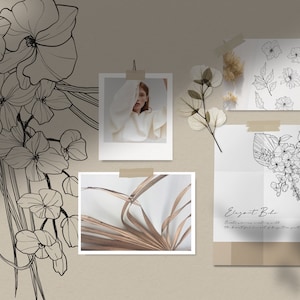 Elegant Boho Floral, Flower Line Art, Flower SVG, Flower Logo, Flower ...