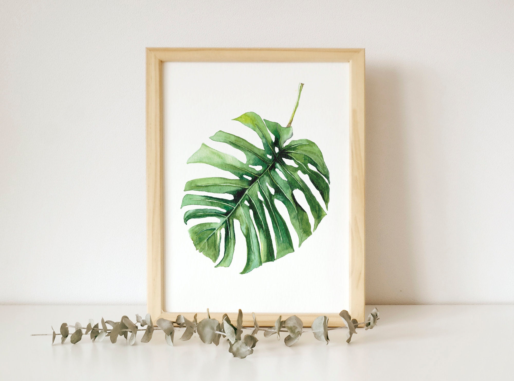 Greenery Watercolor Printable Wall Art Watercolor Print - Etsy