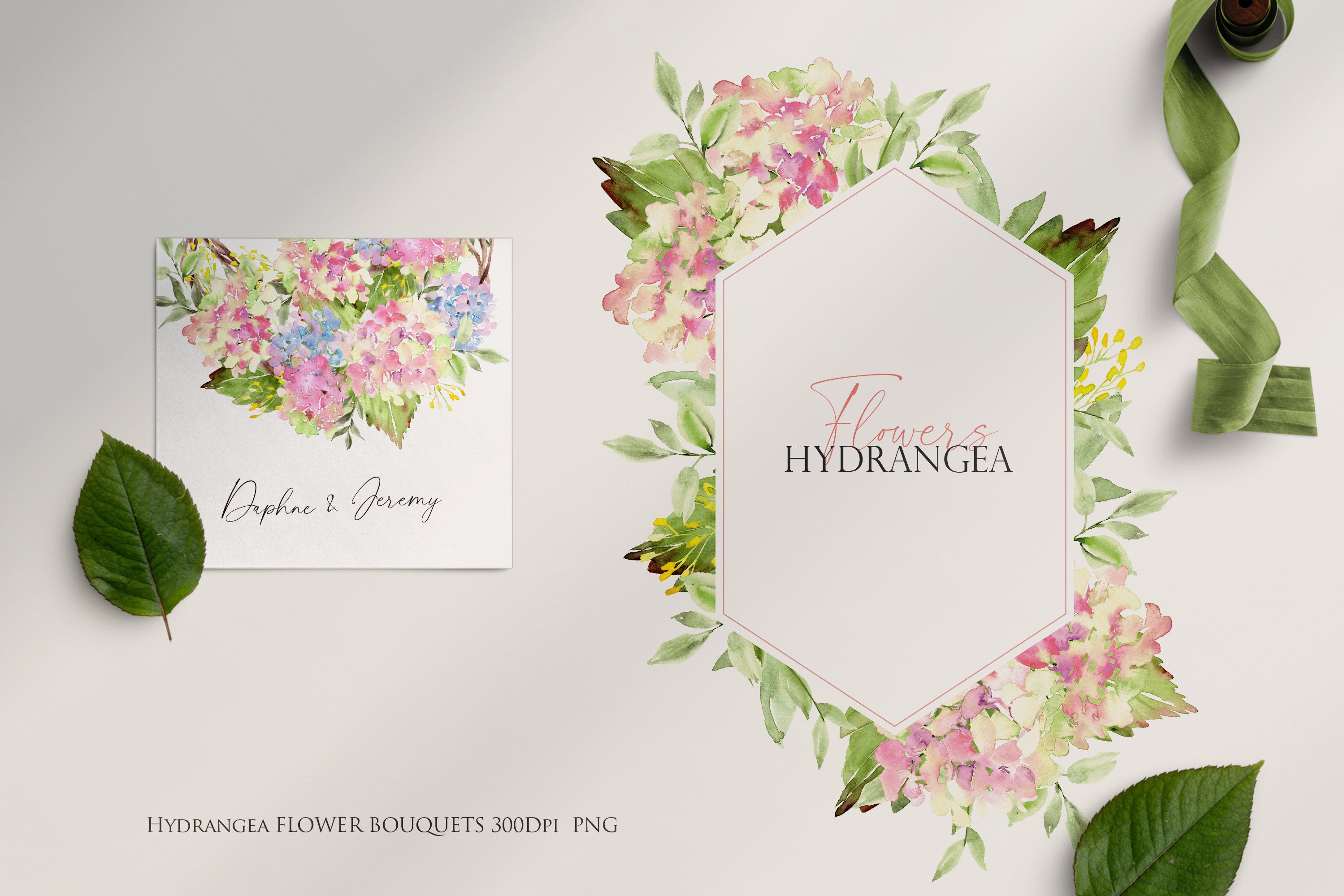 Watercolor Clipart Hydrangea Frames Floral Arrangements - Etsy