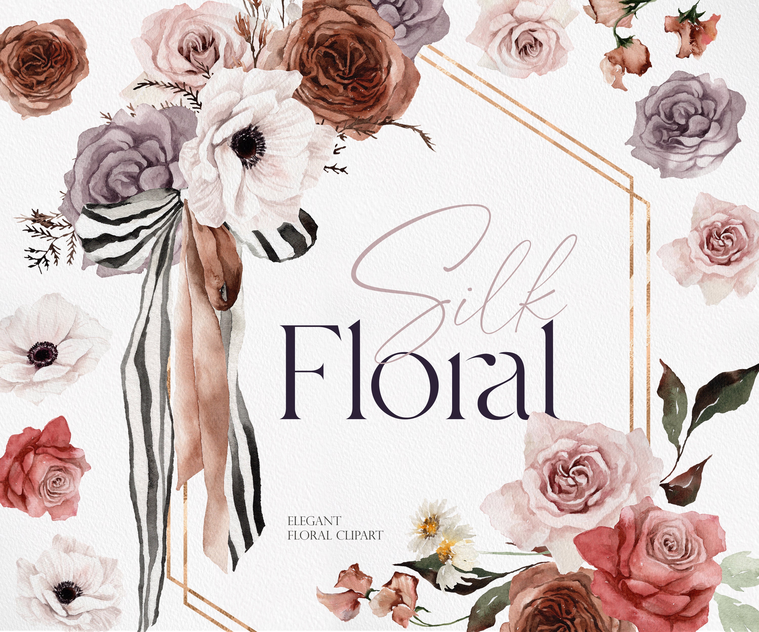 Silk Floral Boho Flower Watercolor Flower Watercolor - Etsy