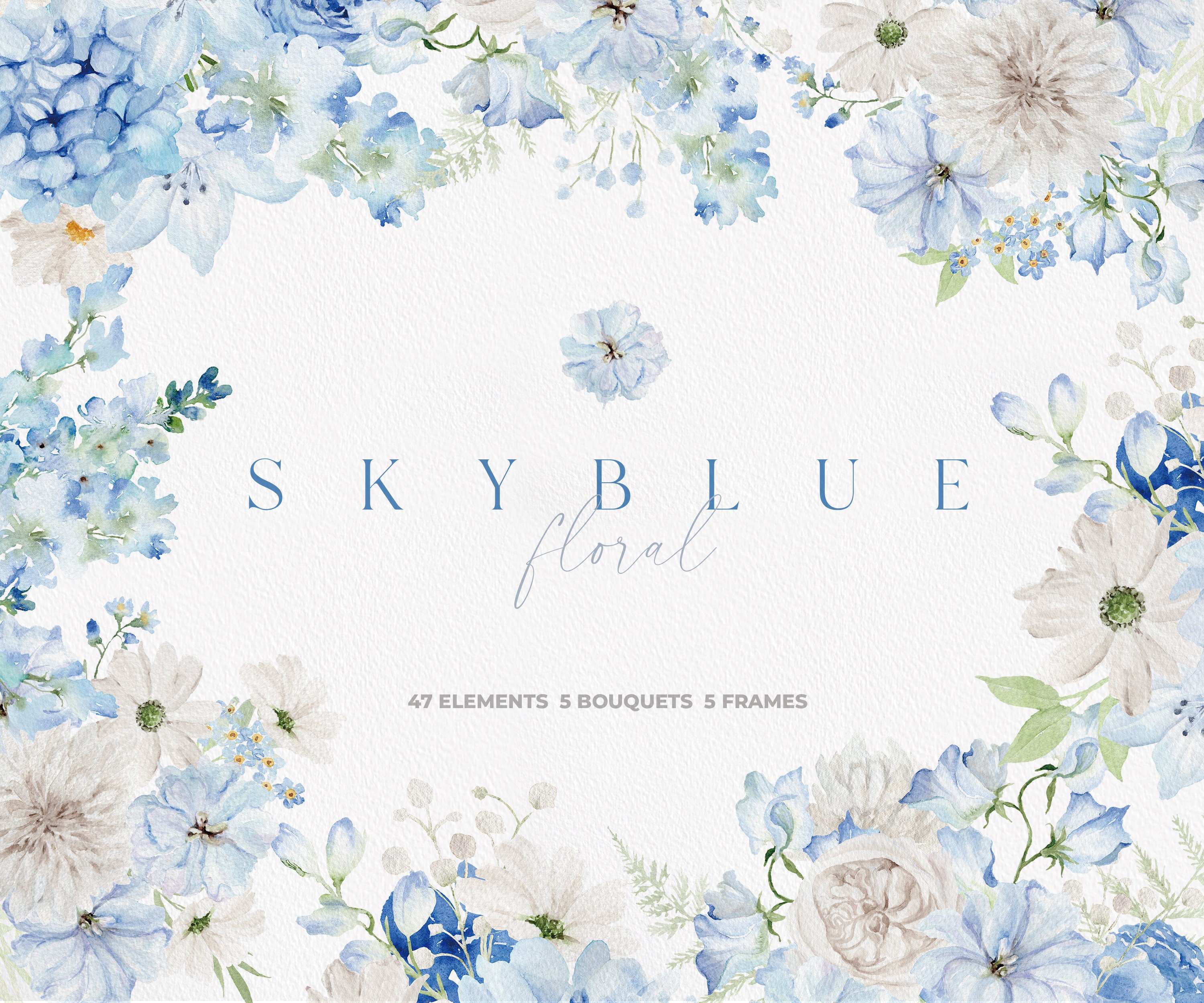 Light Blue Flower Design