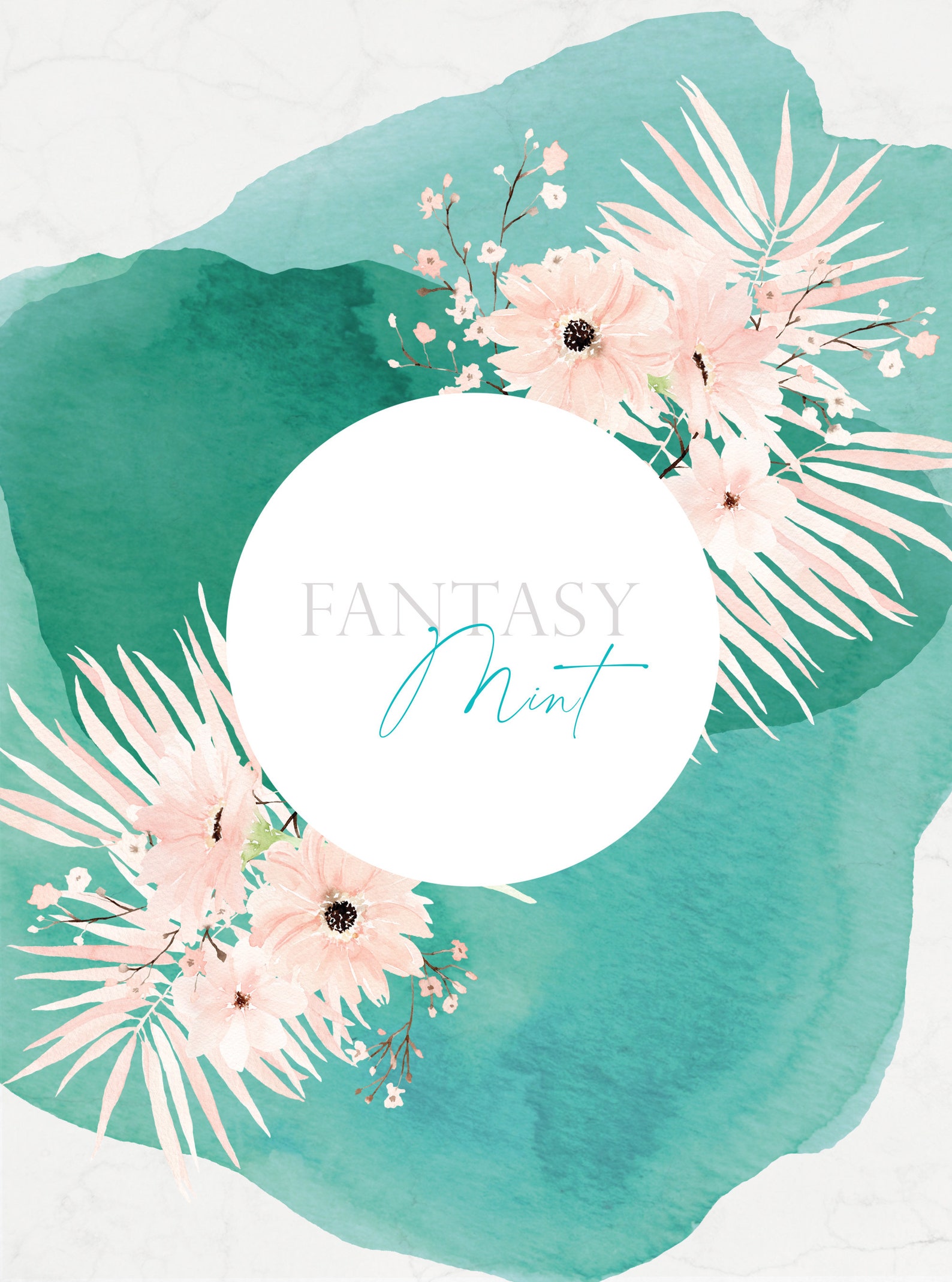 Watercolor Clipart, Mint Flowers, Floral Arrangements, Wedding Clipart ...