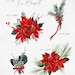 Christmas Wreath Clipart, Watercolor Flower PNG, Watercolor Winter ...