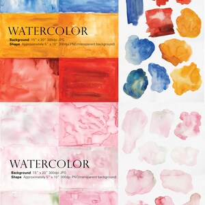 Watercolor Background Bundle, Watercolor Shape, Watercolor Background ...