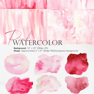 Watercolor Flower Bundle, Watercolor Pink Collection, Roses Wreath ...