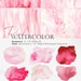 Watercolor Flower Bundle, Watercolor Pink Collection, Roses Wreath ...