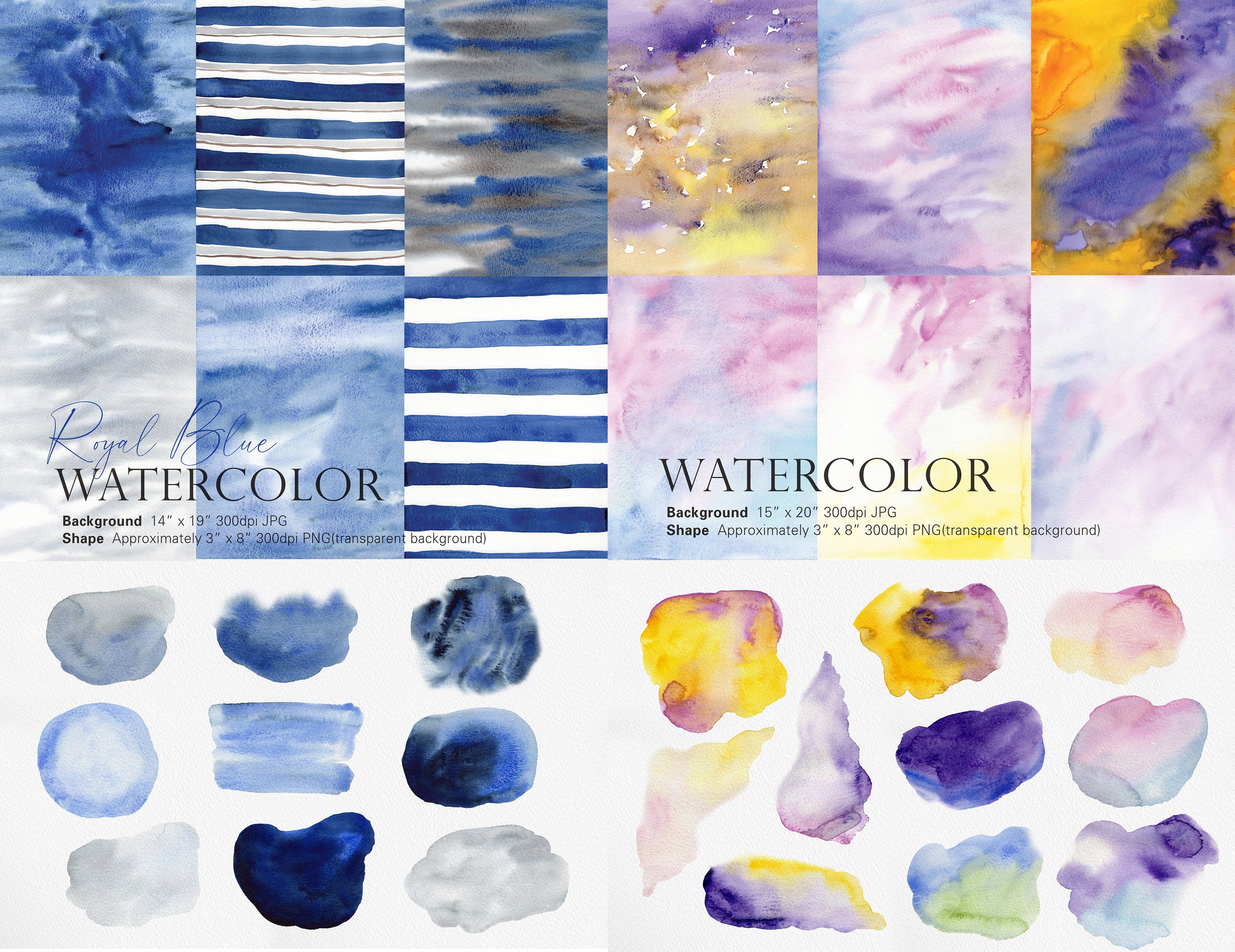 Watercolor Background Bundle Watercolor Shape Watercolor - Etsy