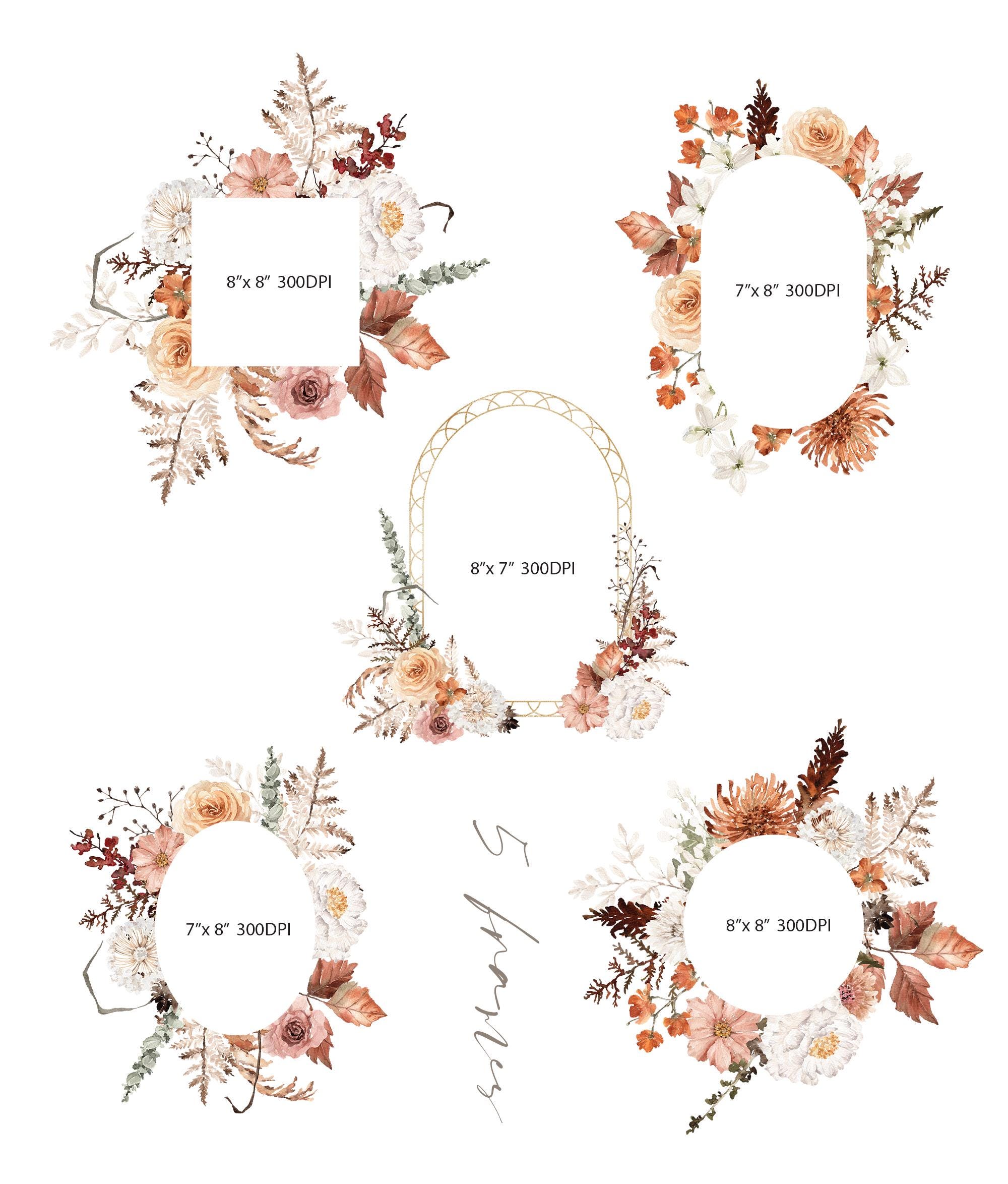 Bohemian Love, Watercolor Flower PNG, BOHO Flower Clipart, Boho ...
