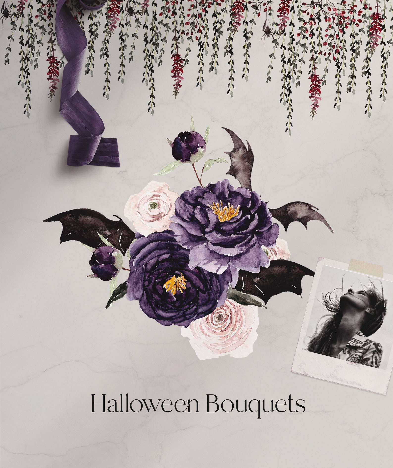 Beautiful Halloween, Watercolor Flowers, Floral Arrangements, Halloween ...