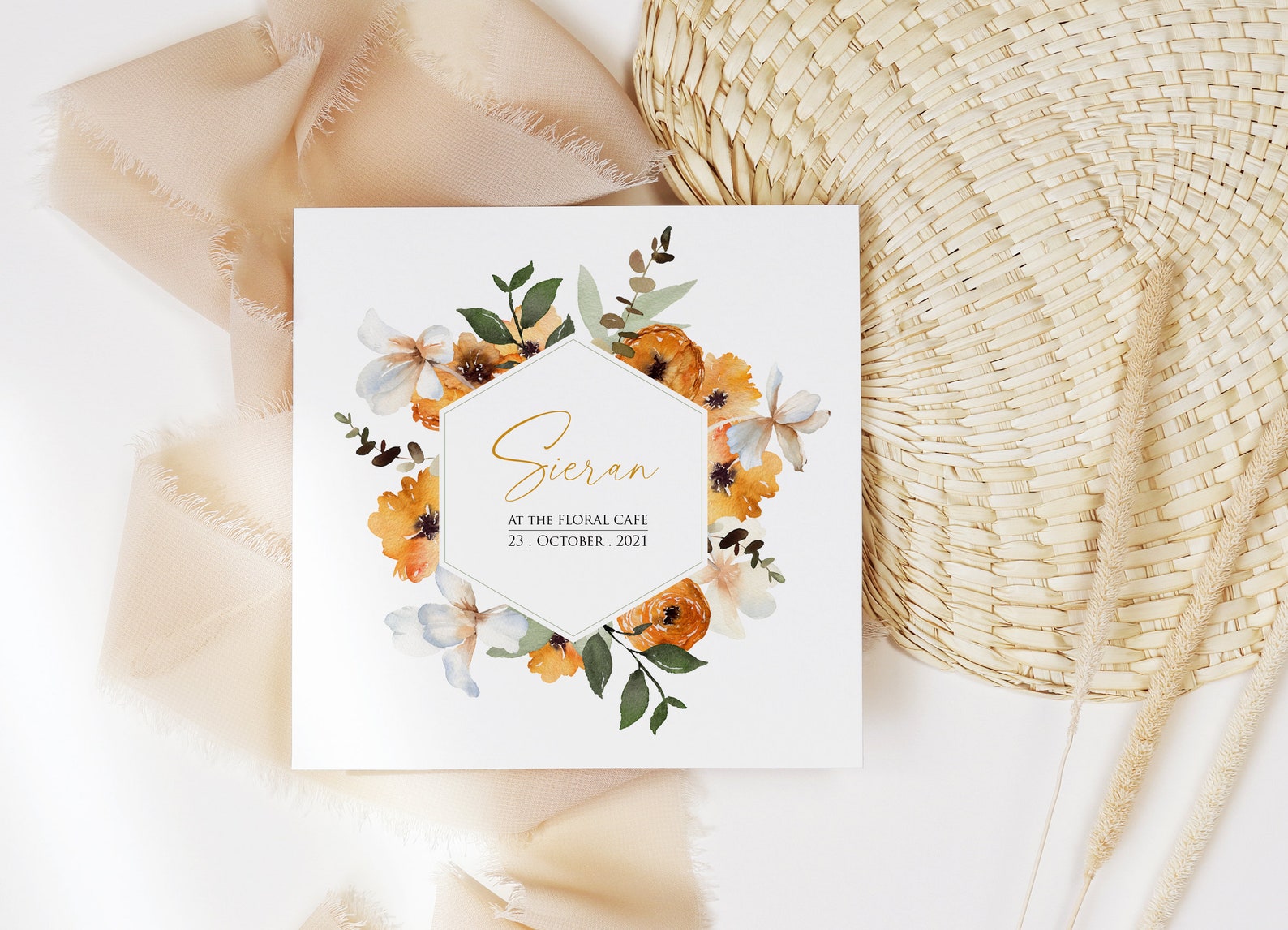 Watercolor Frame Orange Flower Frame Watercolor Clipart - Etsy