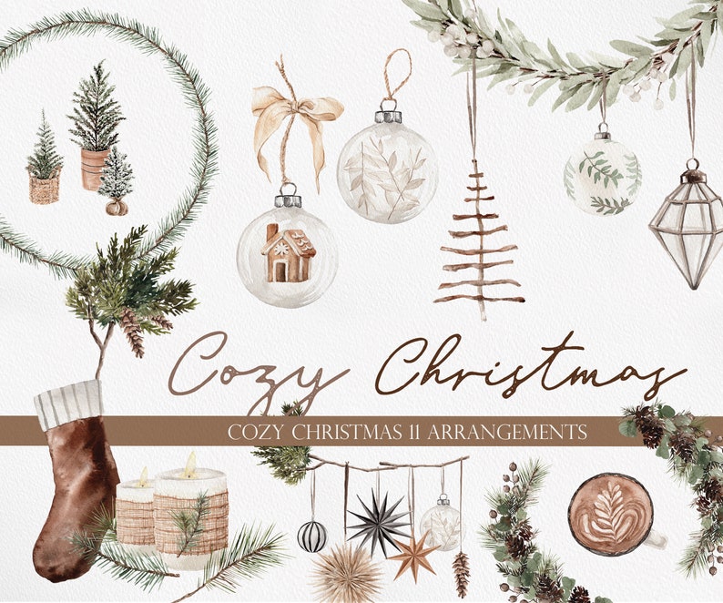 Cozy Christmas Clipart Ornaments Clipart Christmas Clipart - Etsy