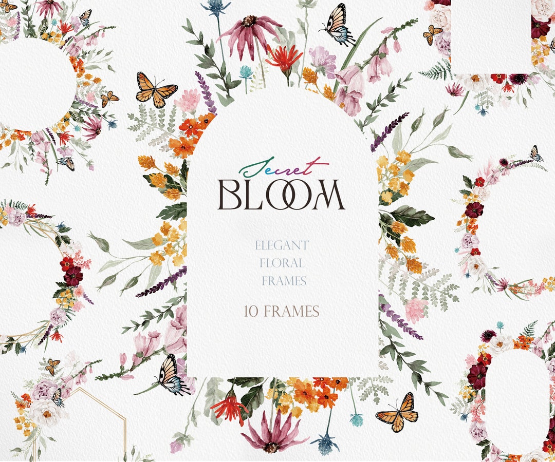 Watercolor Flowers, SECRET BLOOM, Watercolor Wildflowers, Watercolor ...