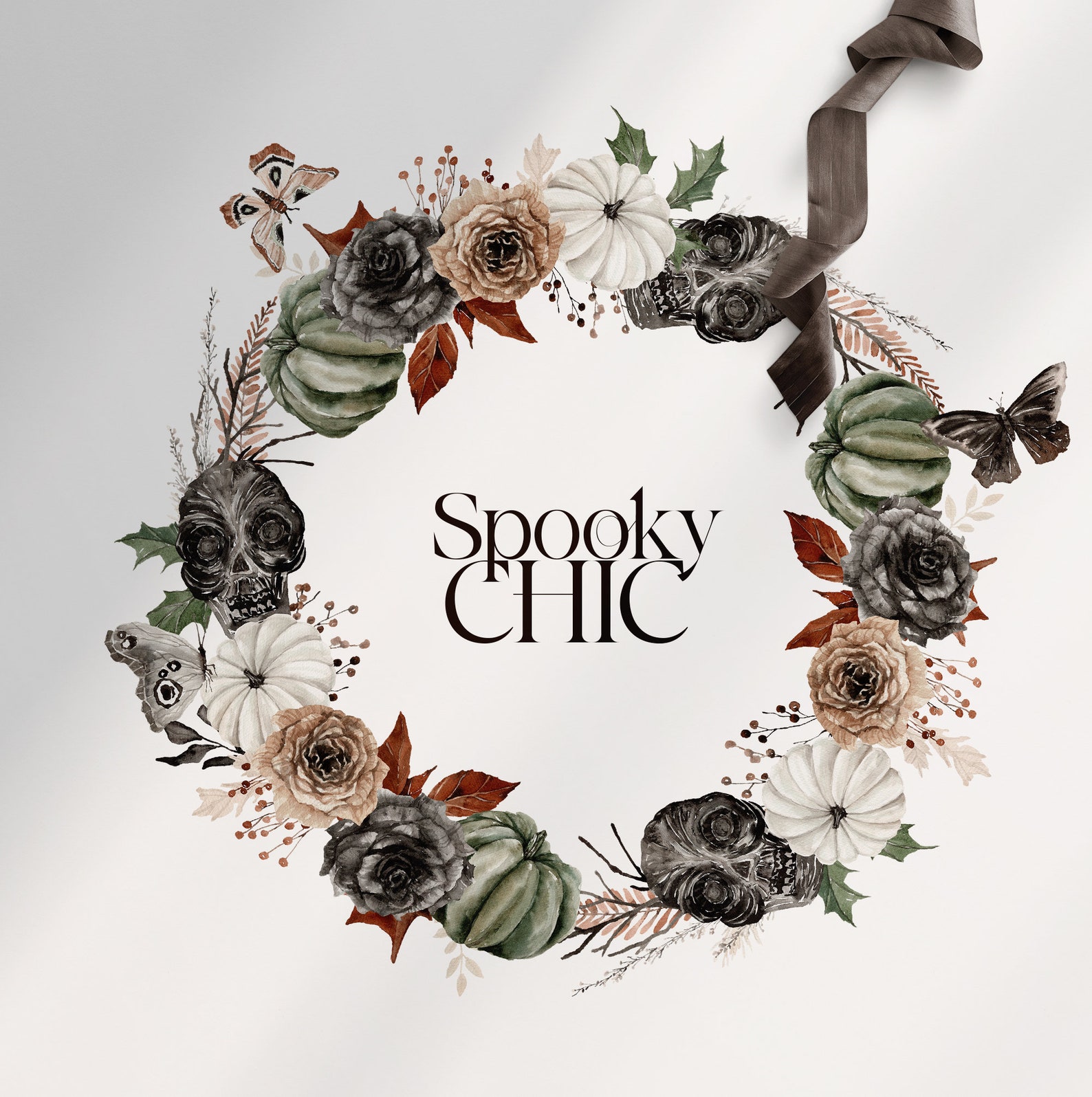 Spooky CHIC, Watercolor Clipart, Watercolor Halloween, Halloween ...