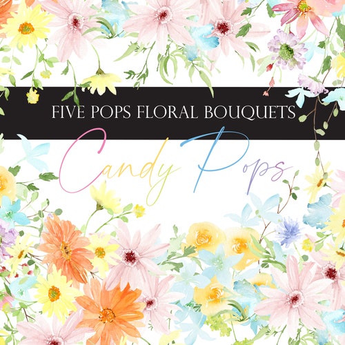 Watercolor Spring Flowers Floral Arrangements Wedding - Etsy