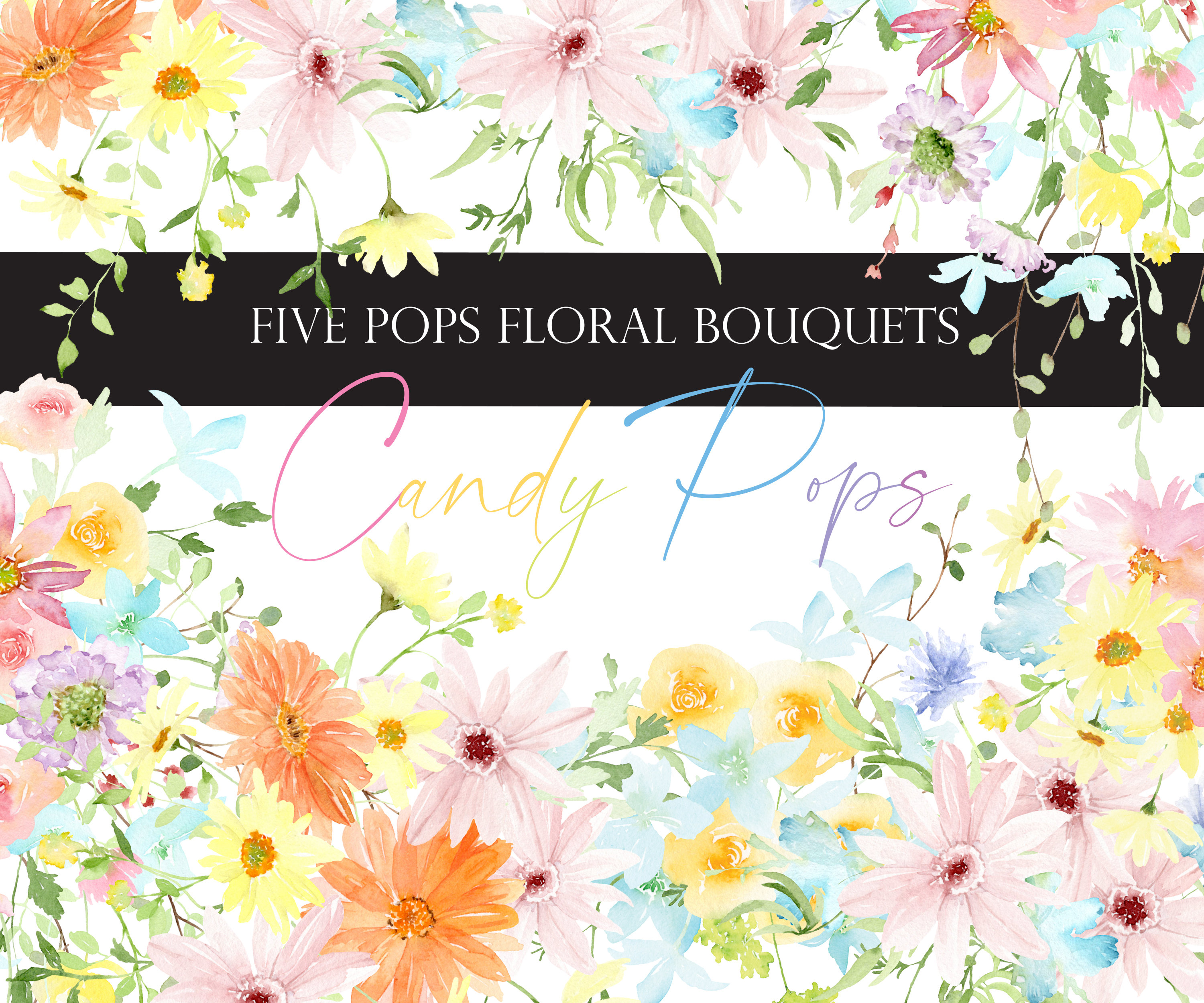 Watercolor Clipart Spring Bouquets Floral Arrangements - Etsy
