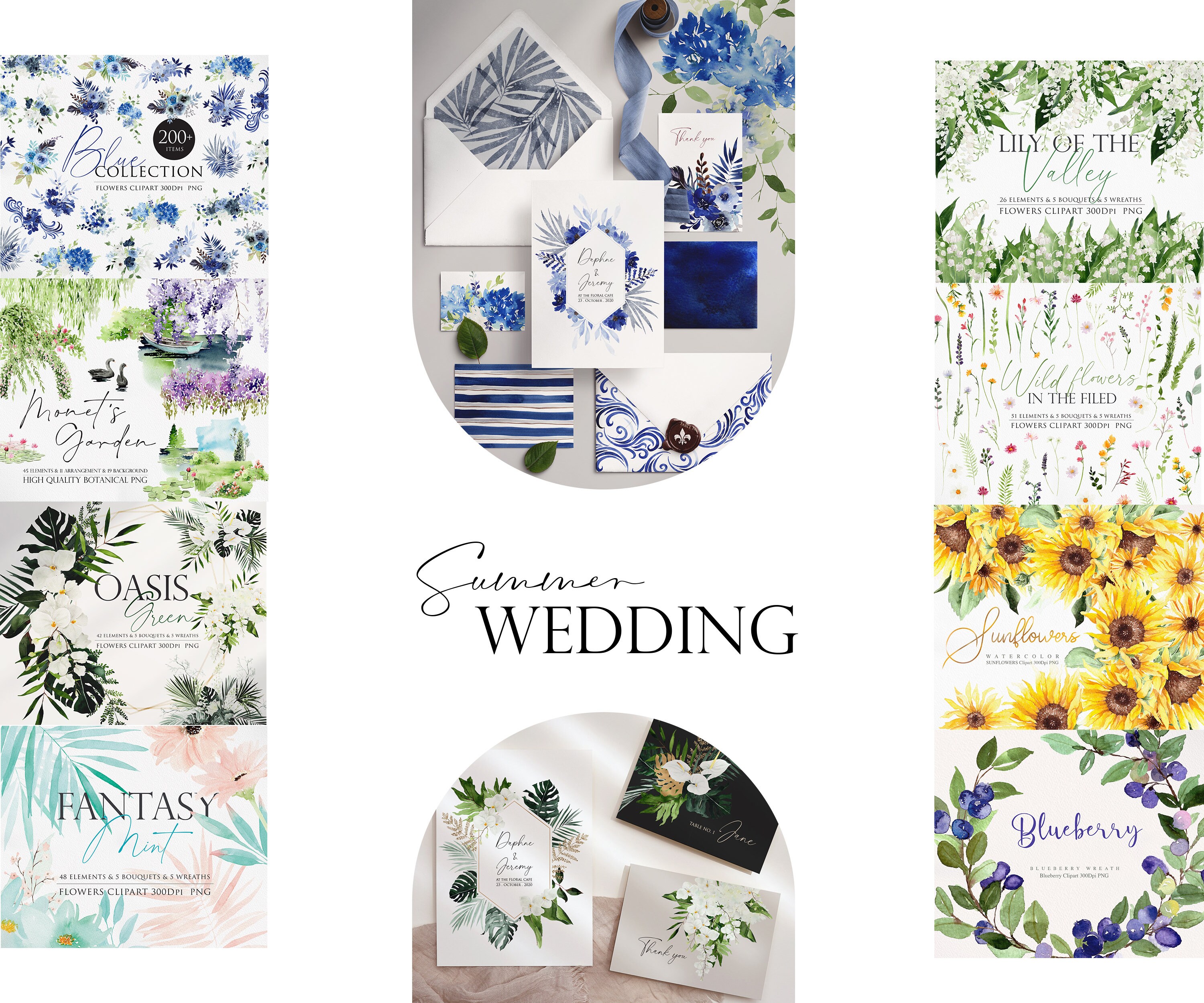 Summer Flower Bundle Watercolor Flower Bundle Flower PNG | Etsy