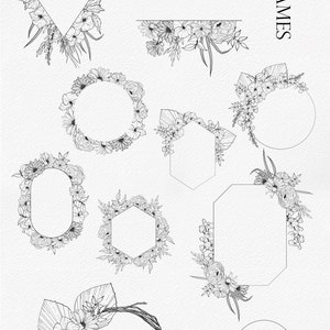 Elegant Boho Floral, Flower Line Art, Flower SVG, Flower Logo, Flower ...