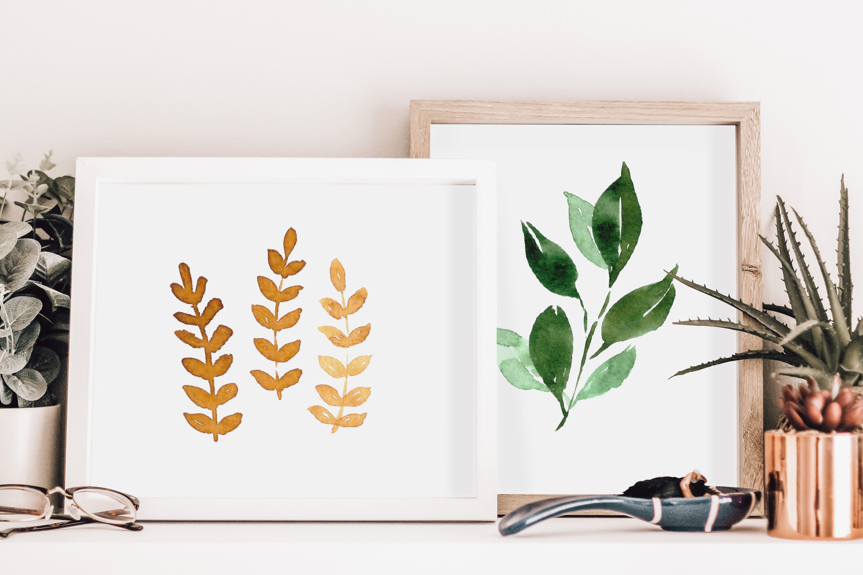 Watercolor Greenery Clipart Leaf Clipart Watercolor Leaves - Etsy