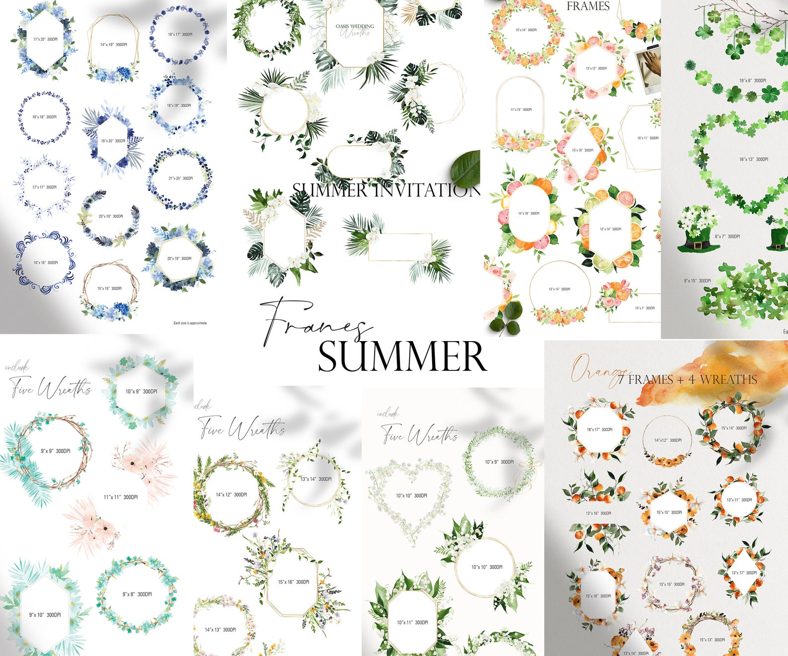 Summer Flower Bundle Watercolor Flower Bundle Flower PNG | Etsy